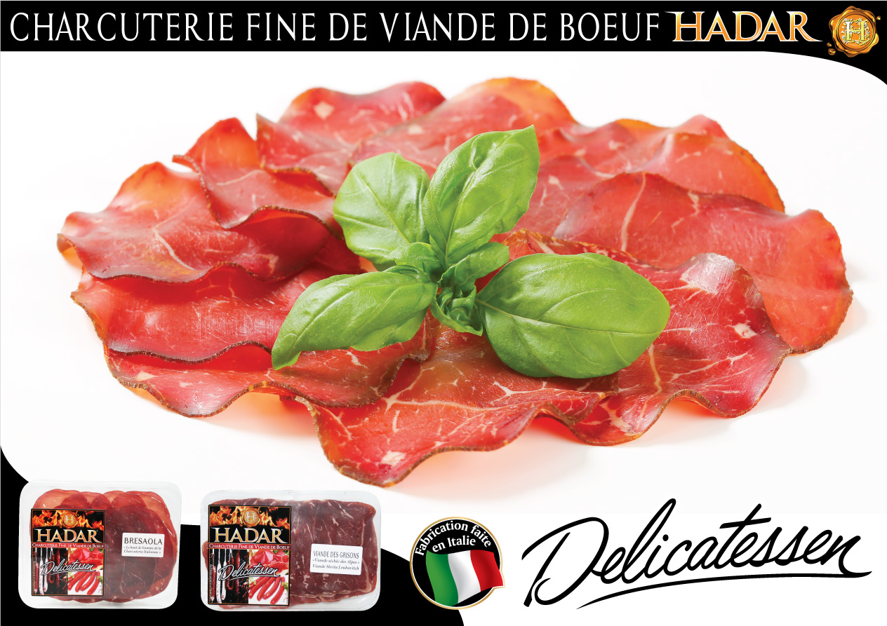 Viande séchée HADAR Bresaola , Viande de grison bœuf- HADAR